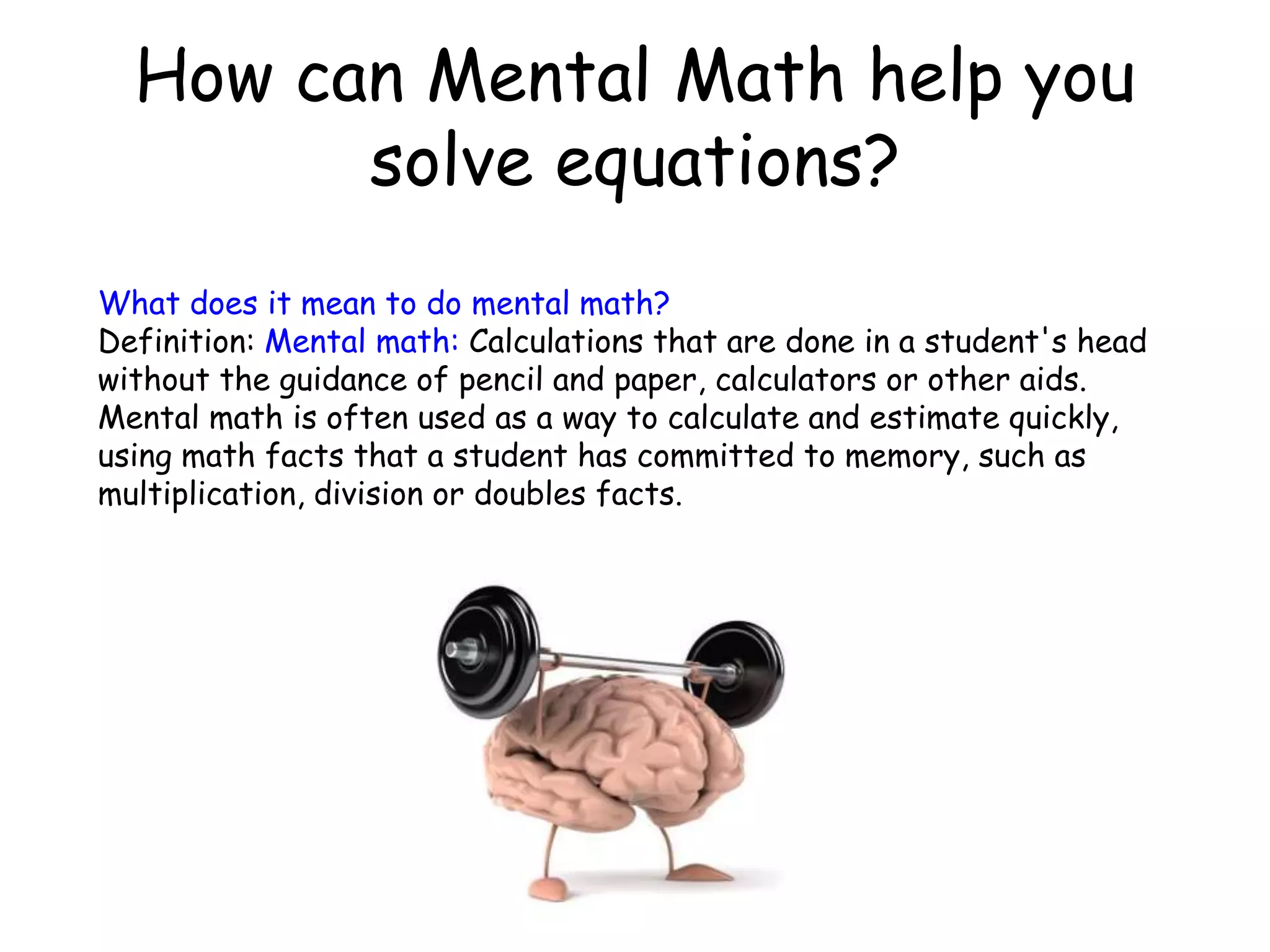 Mental math | PDF