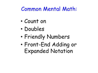 Mental math | PDF