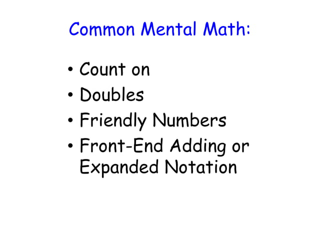 Mental Math Works | PPTX | Science