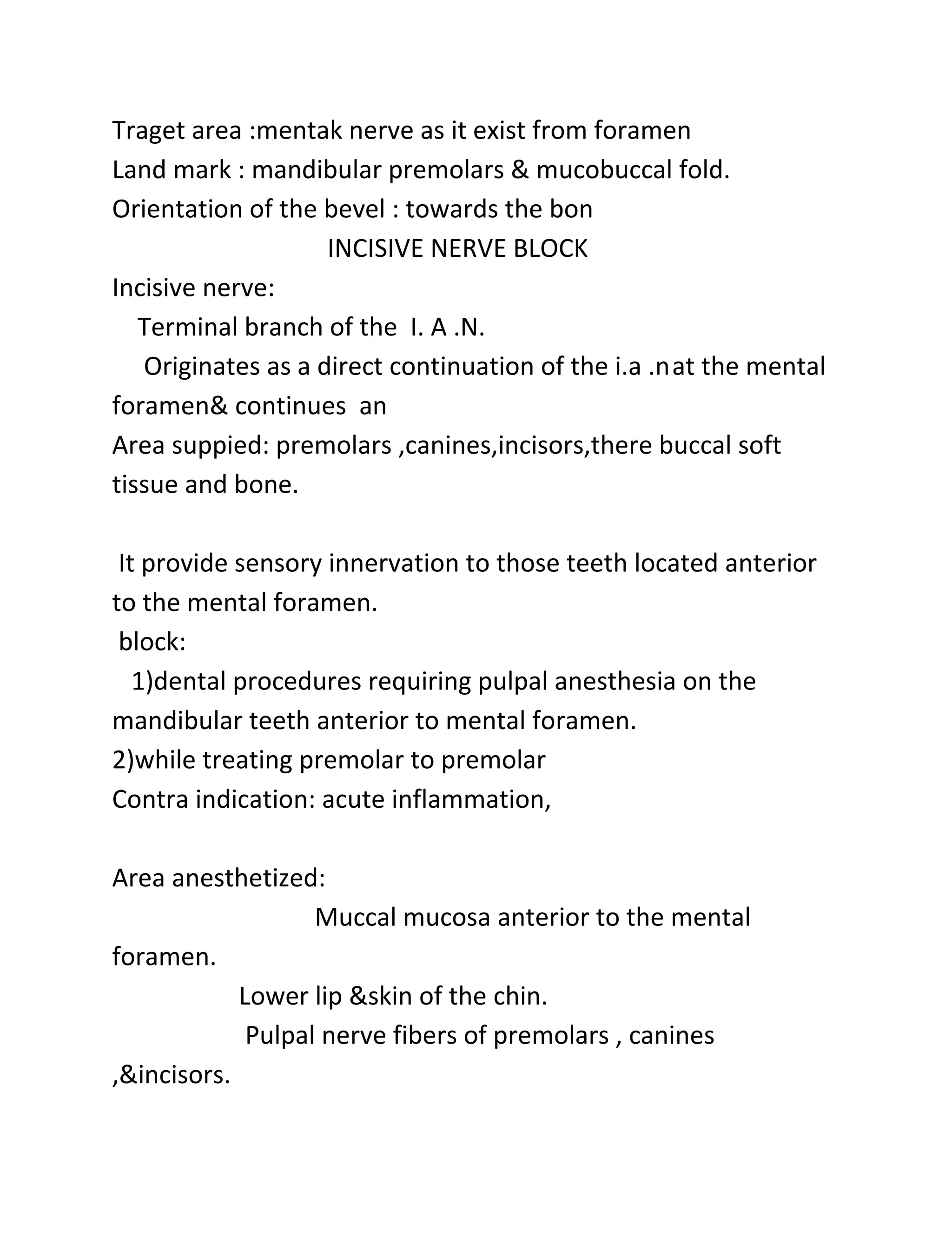Mental nerve block | DOCX