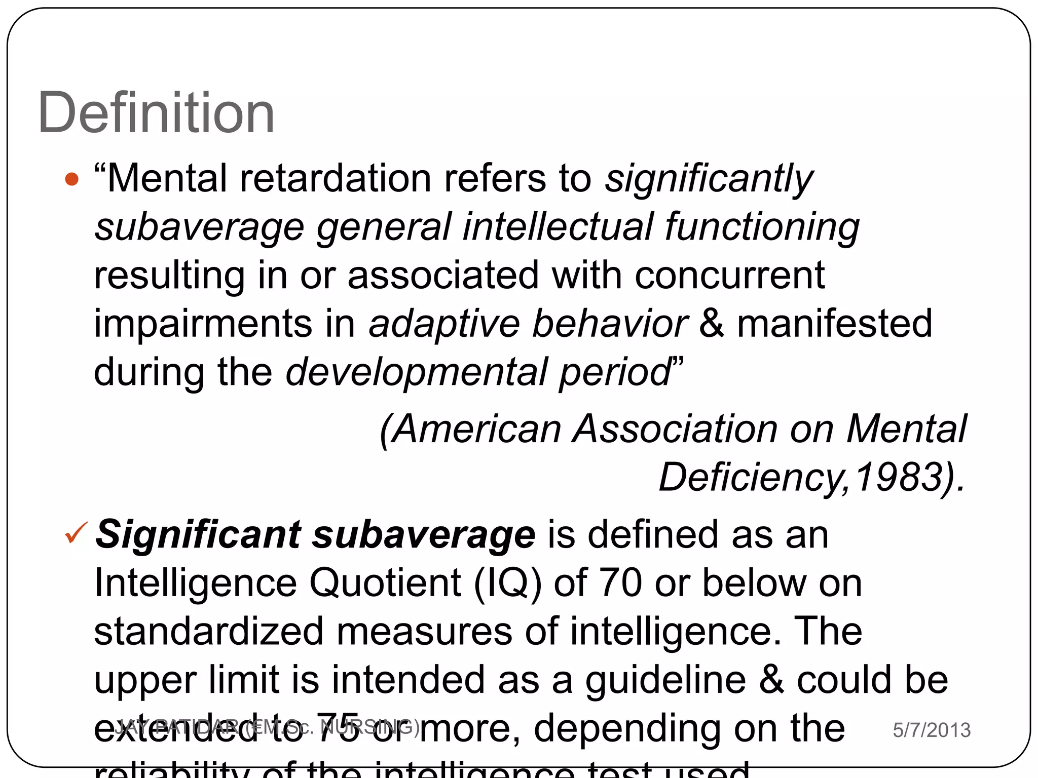 Mental retardation | PPSX