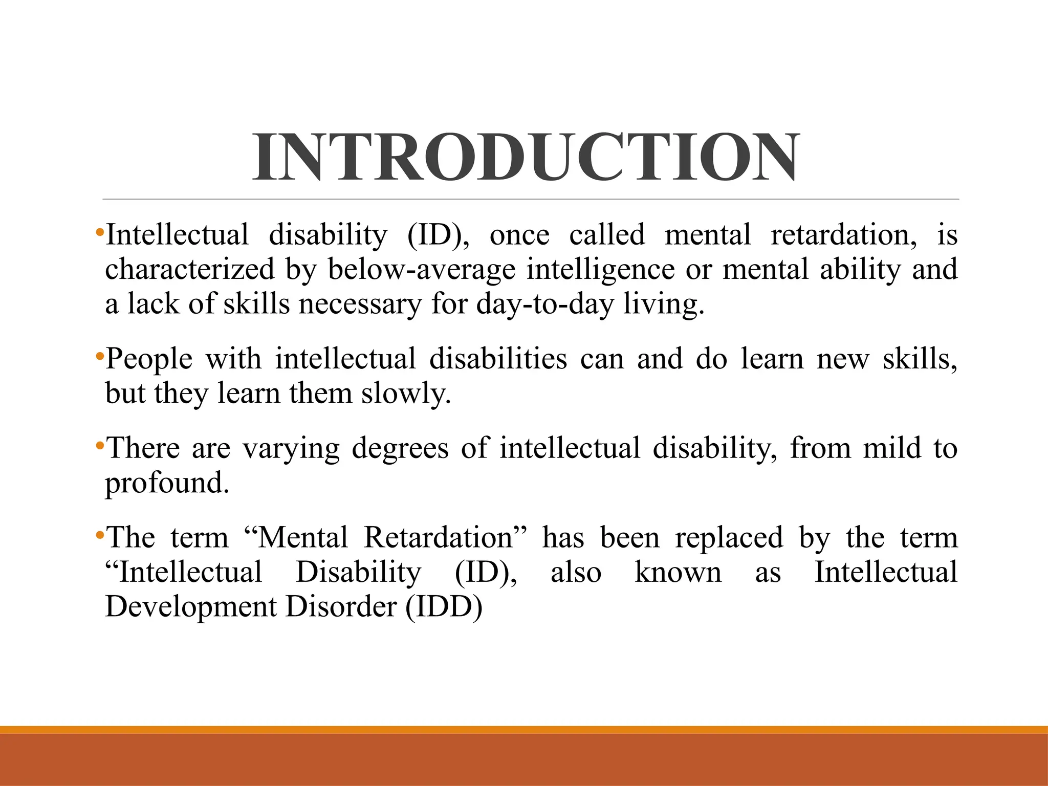 Intellectual disability, Mental Retardation | PPTX