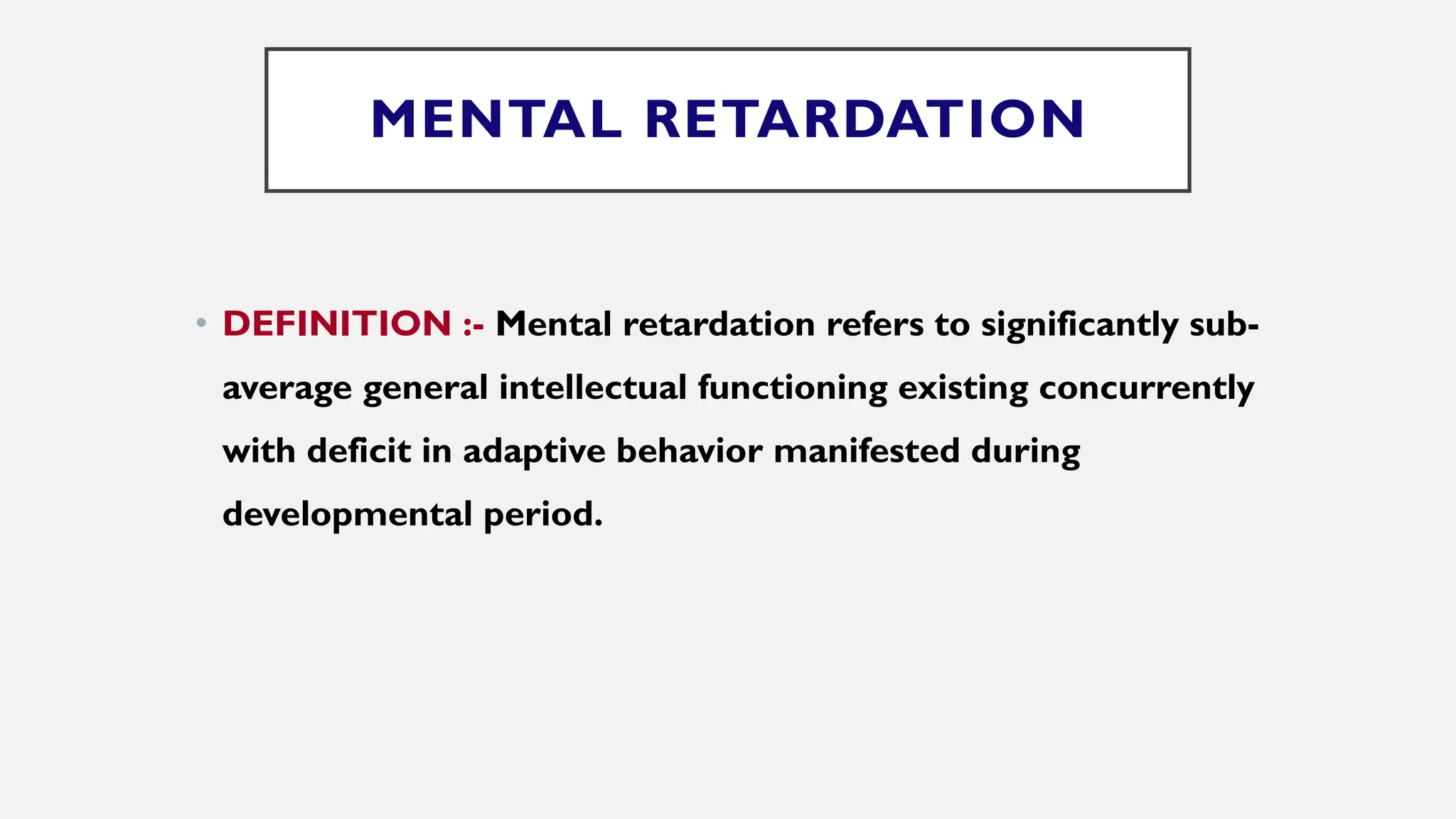 Mental retardation for B.Sc. , Gnm (Nursing)spptx | PPTX