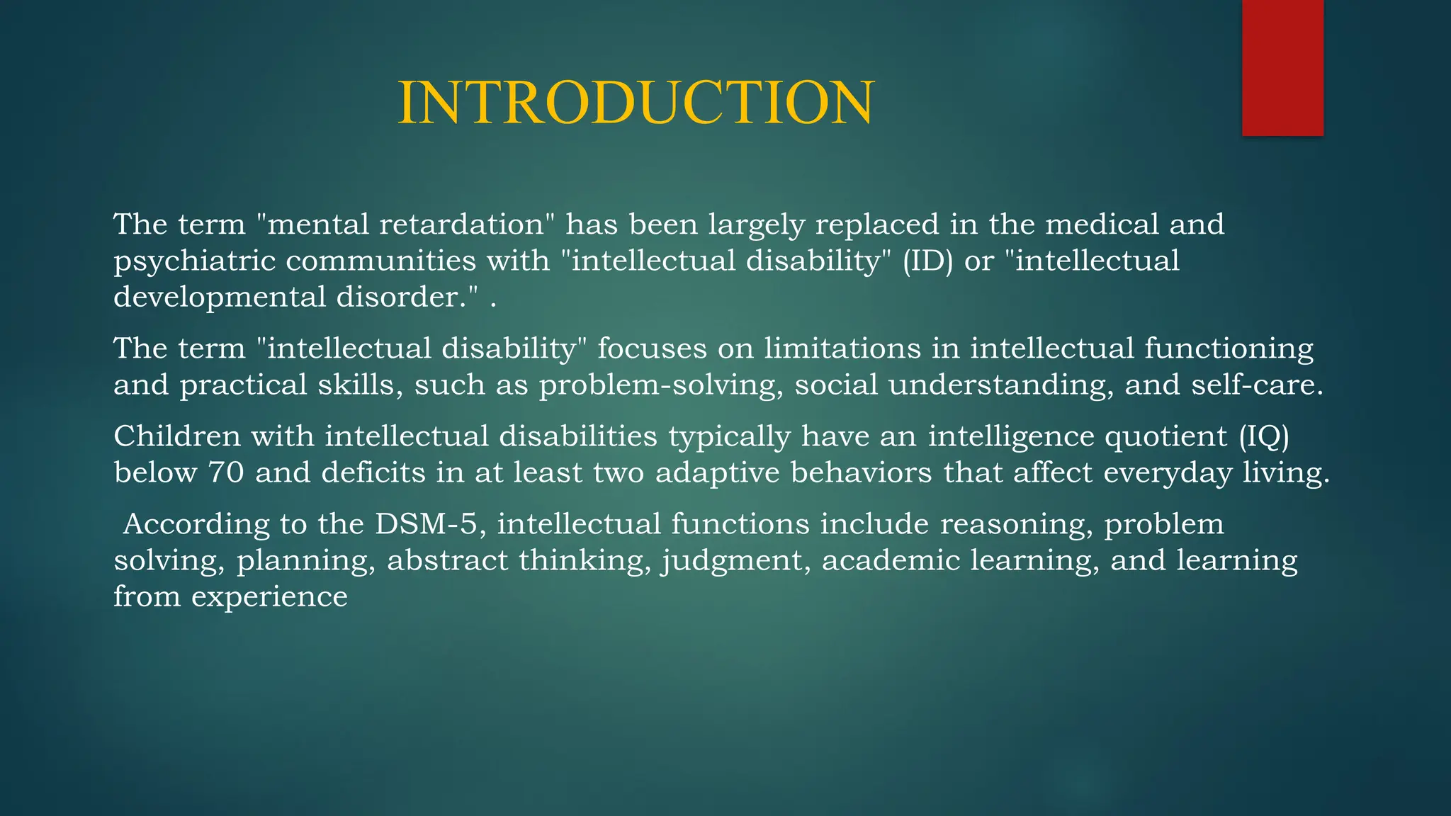 Mental retardation/Intellectual Disability | PPTX