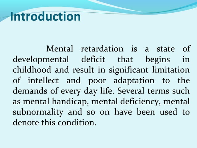 Mental Subnormality | PPT