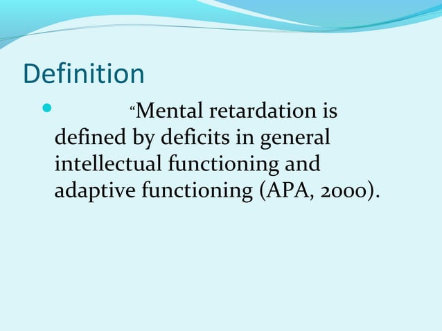 Mental Subnormality | PPT