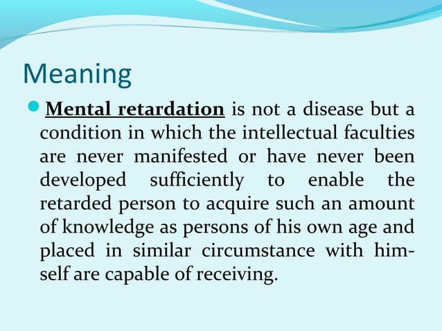 Mental Subnormality | PPT