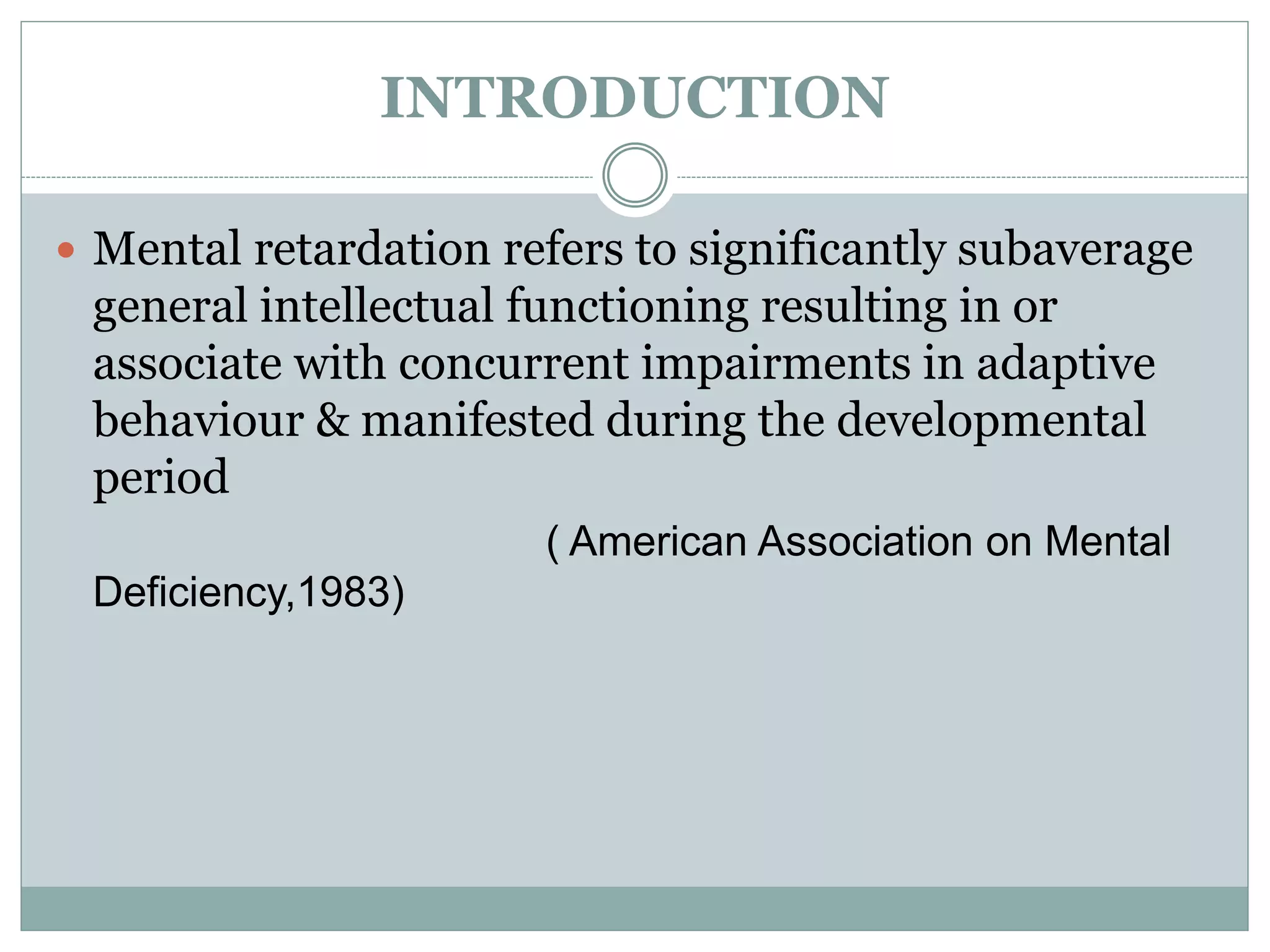 Mental retardation [recovered] | PPTX