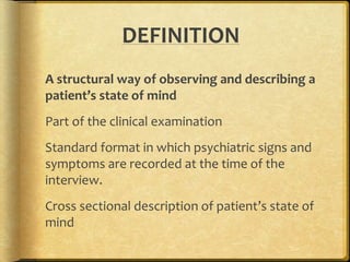 Mental state exam-part one | PPTX