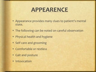 Mental state exam-part one | PPTX