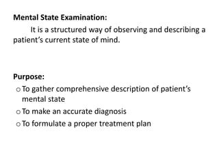 Mental state examination | PPTX