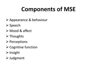 Mental state examination | PPTX