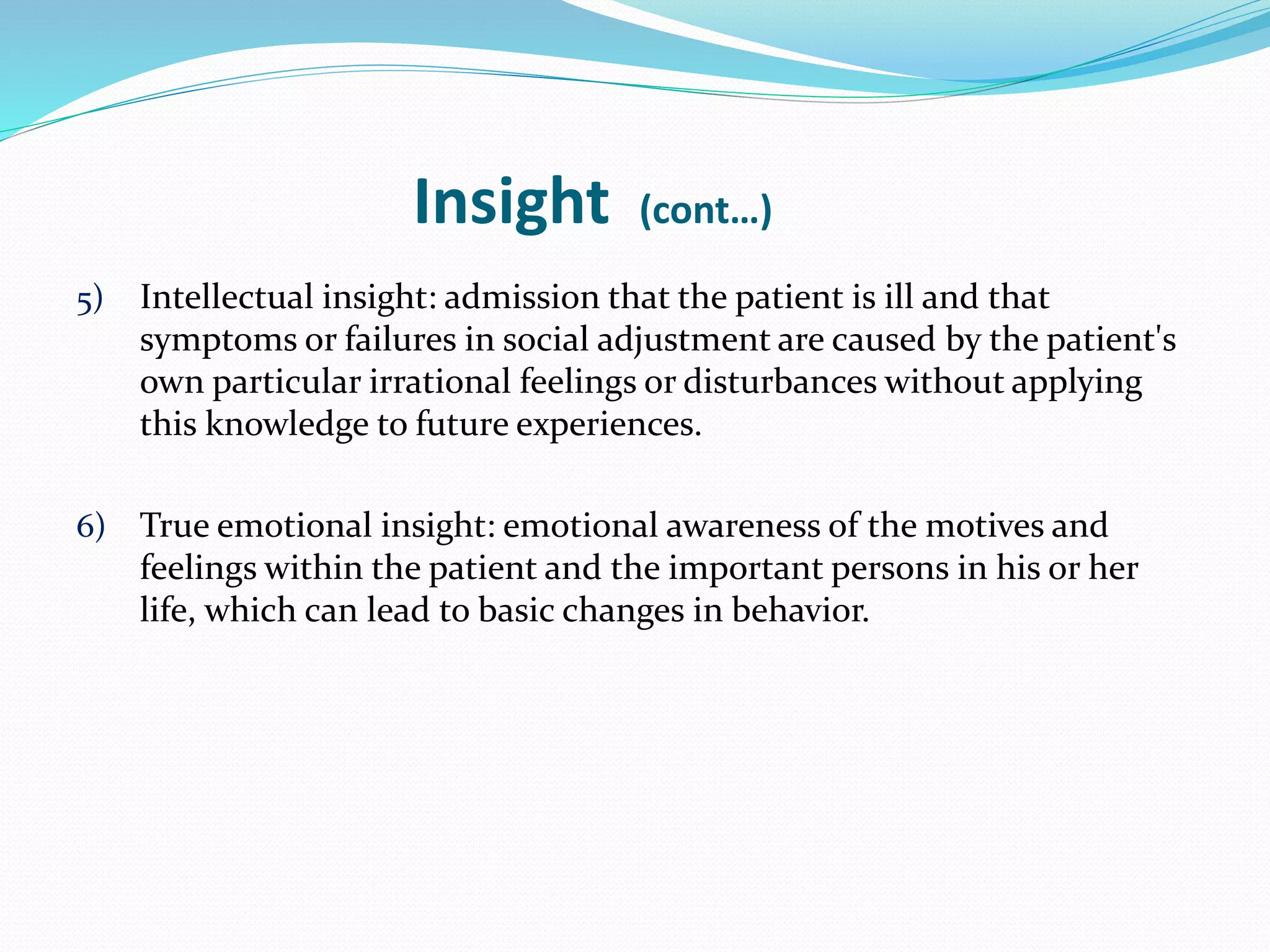 Mental state examination abstract thinking, insight and judgment | PPTX