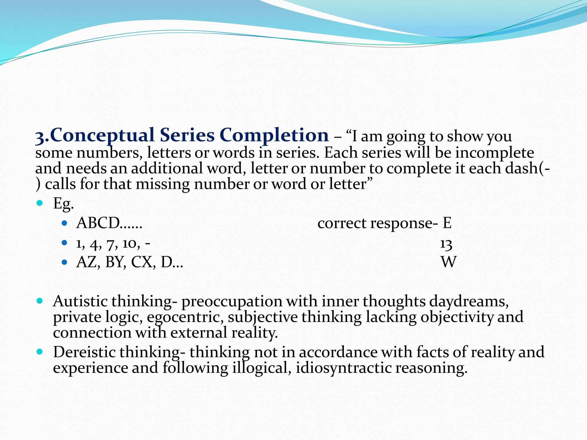 Mental state examination abstract thinking, insight and judgment | PPTX