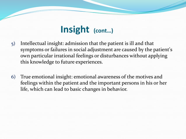 Mental state examination abstract thinking, insight and judgment | PPTX