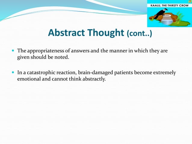 Mental state examination abstract thinking, insight and judgment | PPTX
