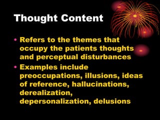 The Mental Status Exam (MSE) The Mental examination | PPT