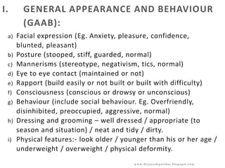 Mental status examination | PPSX