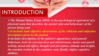 Mental status examination | PPTX