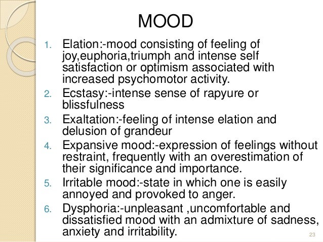 Mental status examination in Psychiatry