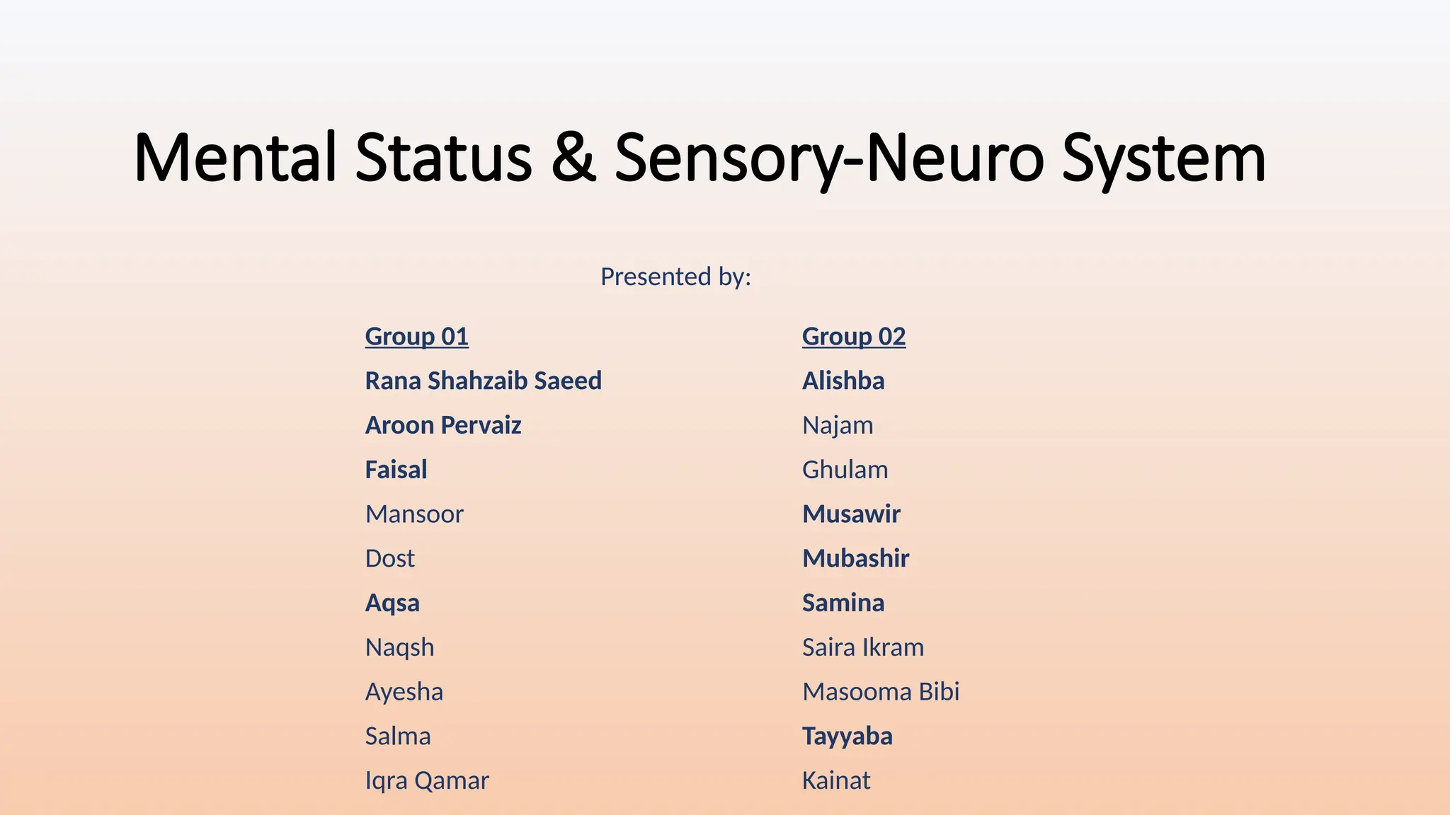 Mental Status & Sensory-Neuro System BSN Psychology | PPTX