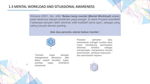 Mental workload and situation awareness | PPT