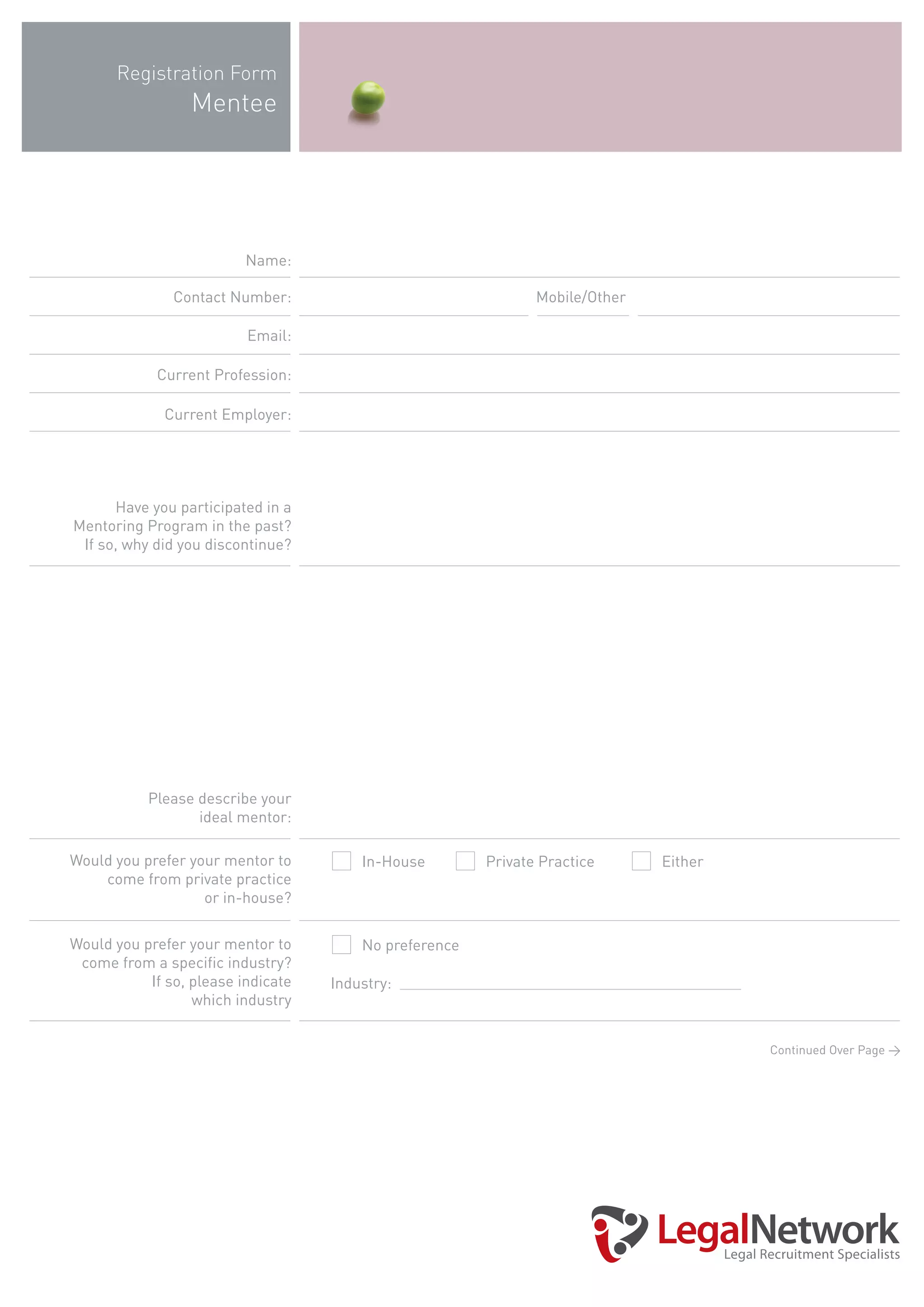 Mentee Registration Form | PDF