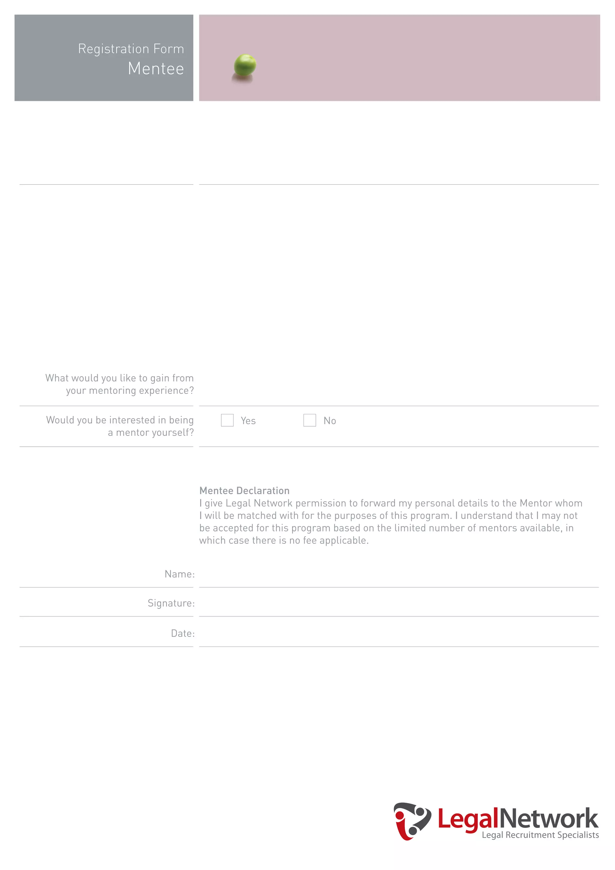 Mentee Registration Form | PDF
