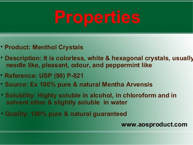 Pure Natural Menthol Crystals, Menthol Crystal USP/BP/IP