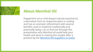 Menthol Oil Suppliers in India.pptx