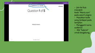 Bagaimana menggunakan aplikasi mentimeter untuk pembelajaran | PDF