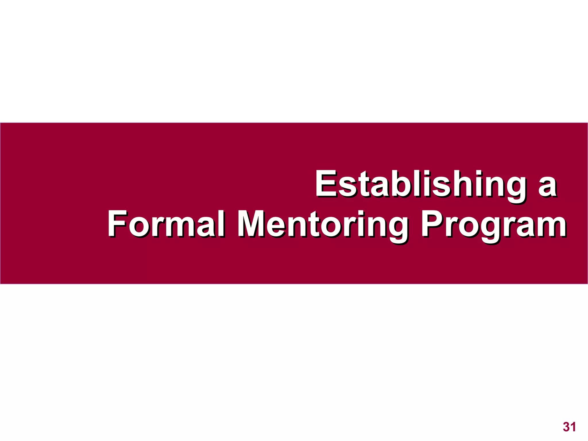 Launching an Effective Mentoring Program | PPT