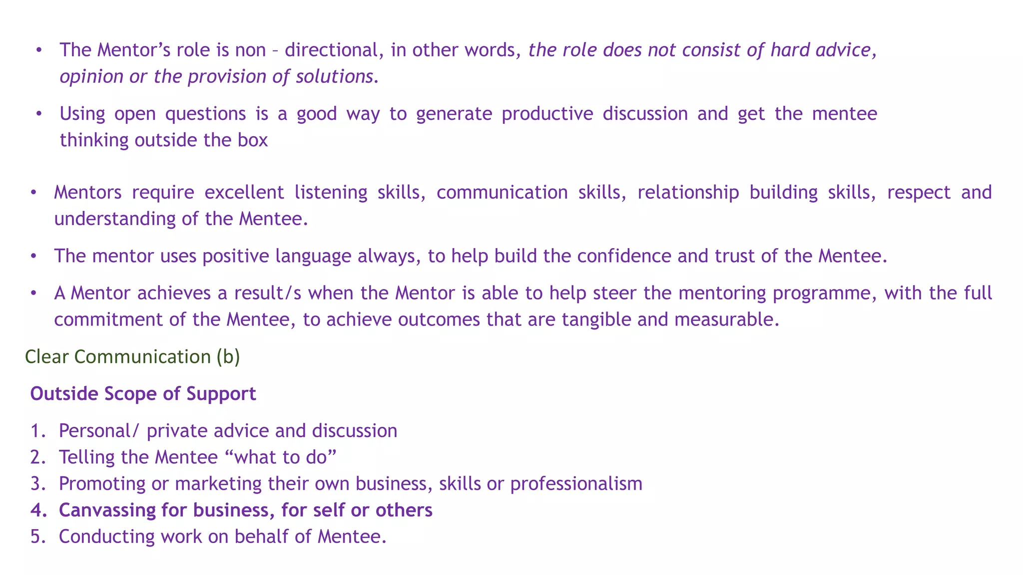 A Framework for Mentoring Entrepreneurs | PPTX