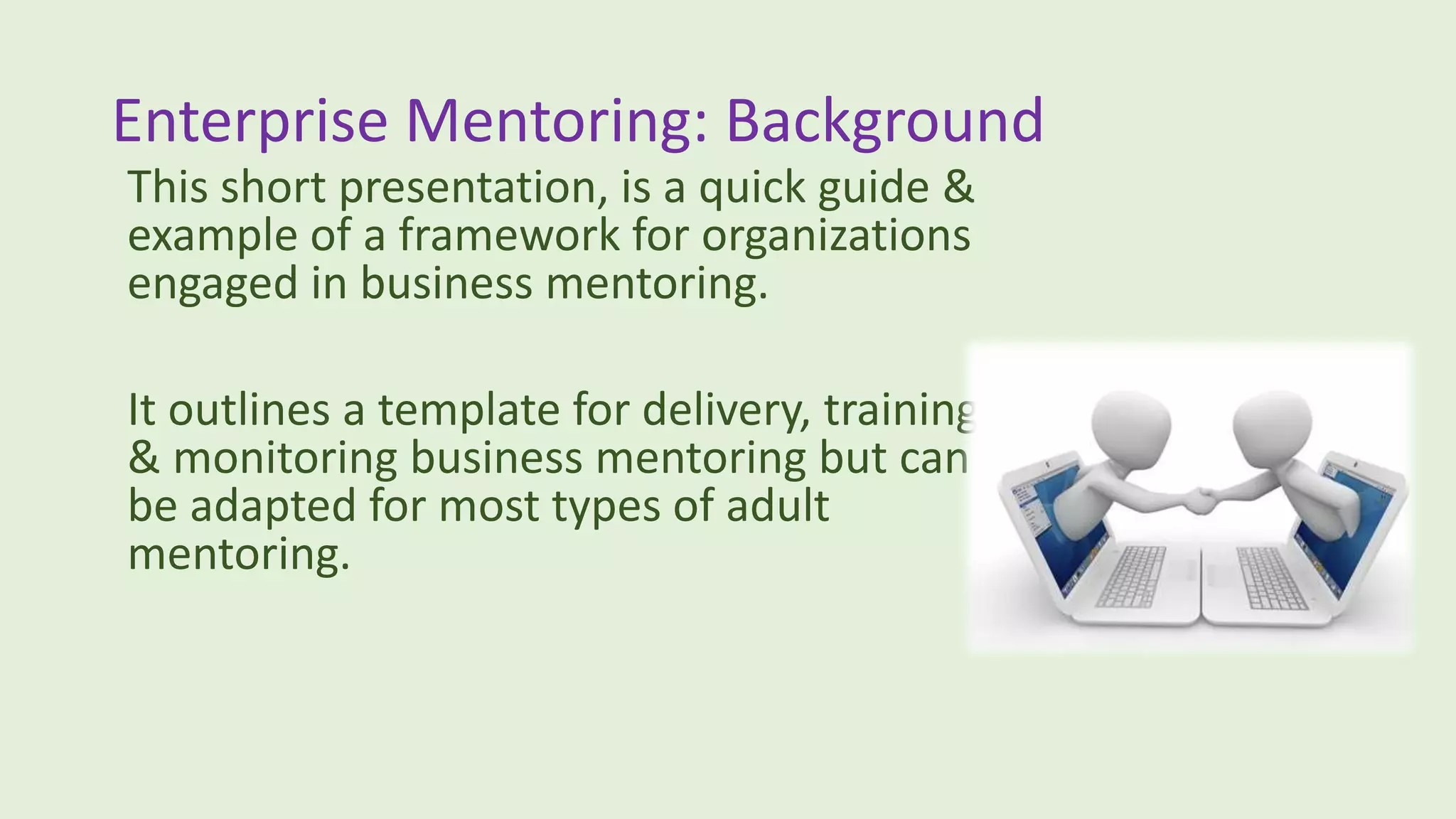 A Framework for Mentoring Entrepreneurs | PPTX