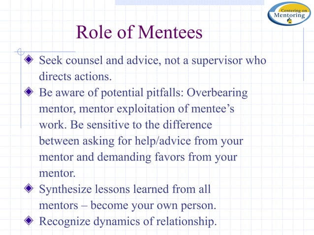 mentoring programs and roles of mentors & mentee.ppt