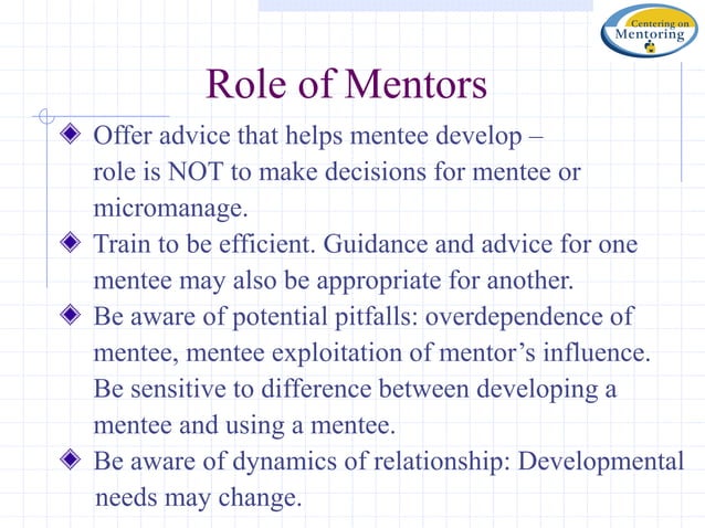 mentoring programs and roles of mentors & mentee.ppt