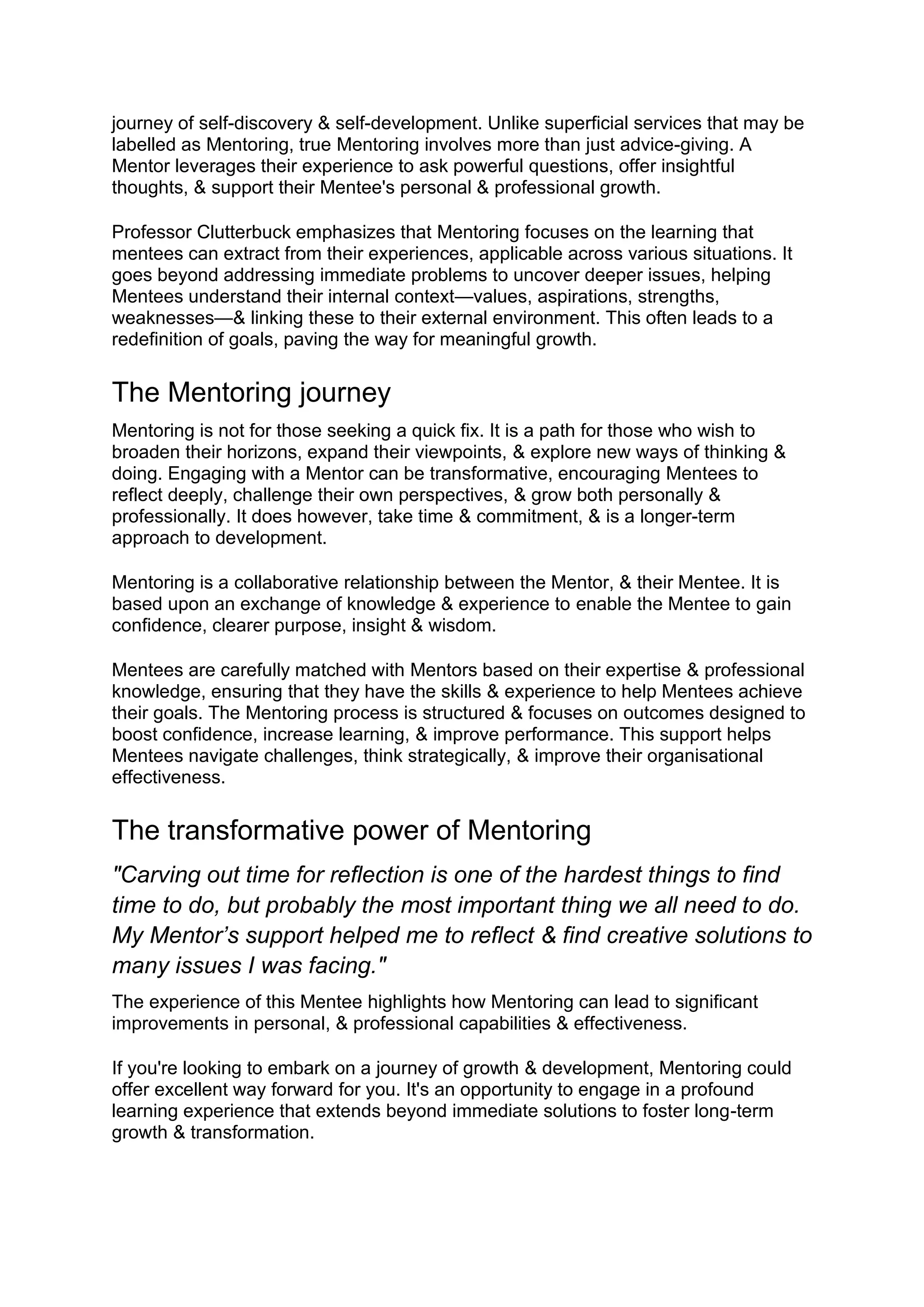 Mentoring - A journey of growth & development | PDF