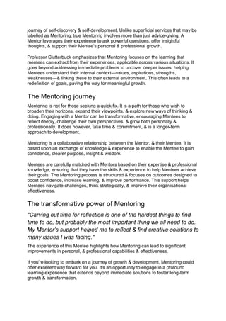 Mentoring - A journey of growth & development | PDF