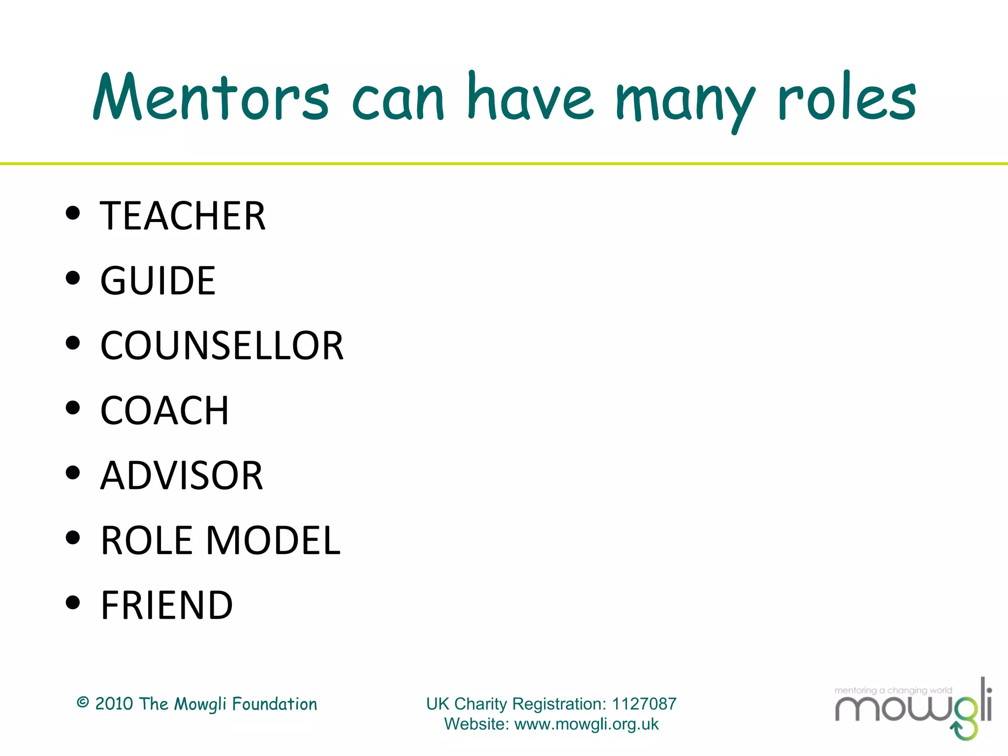 The Many Roles of the Mentor | PPT