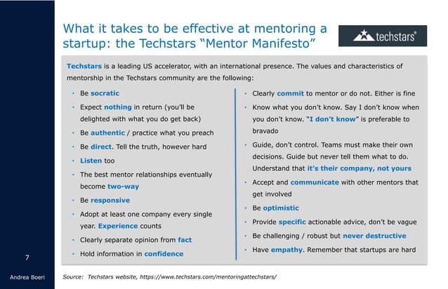 Mentoring a Startup | PDF