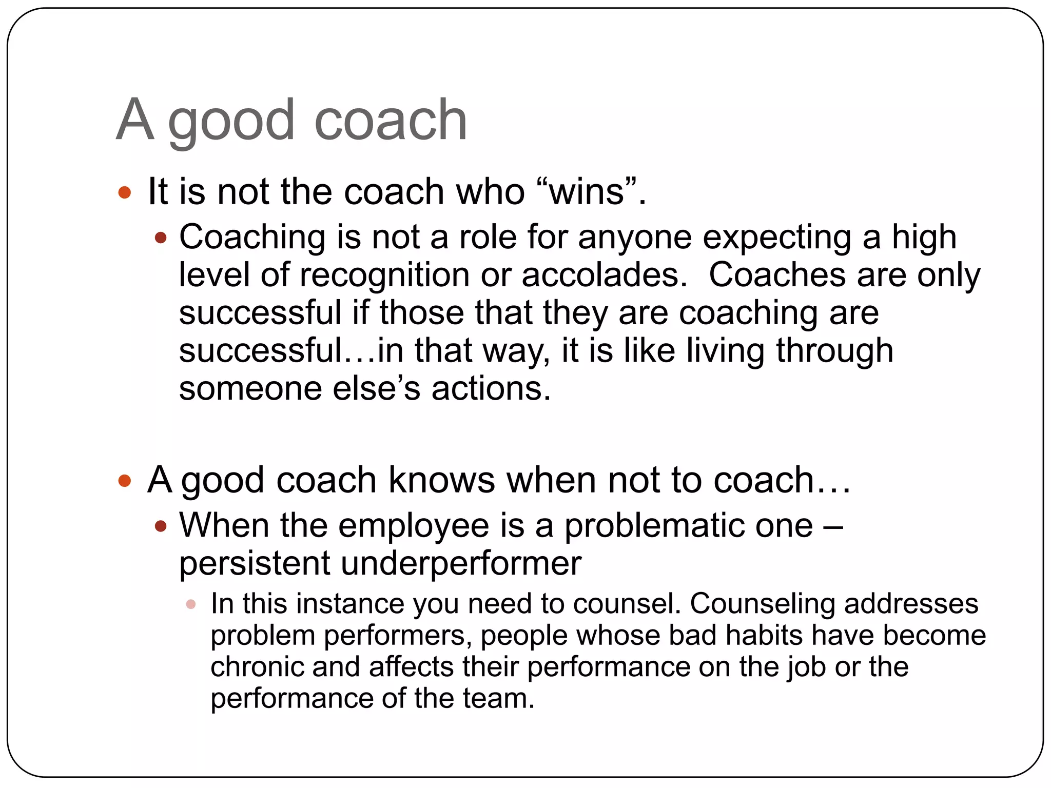Mentoring & coaching for optimal performance | PPTX