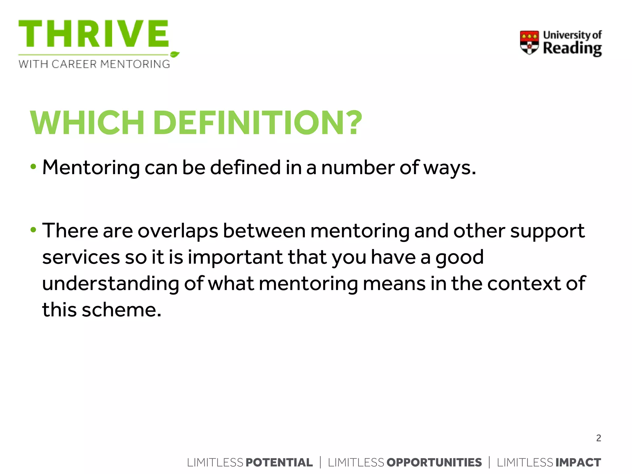 Mentoring definitions | PPT