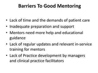 Mentoring in nursing seminar | PPTX