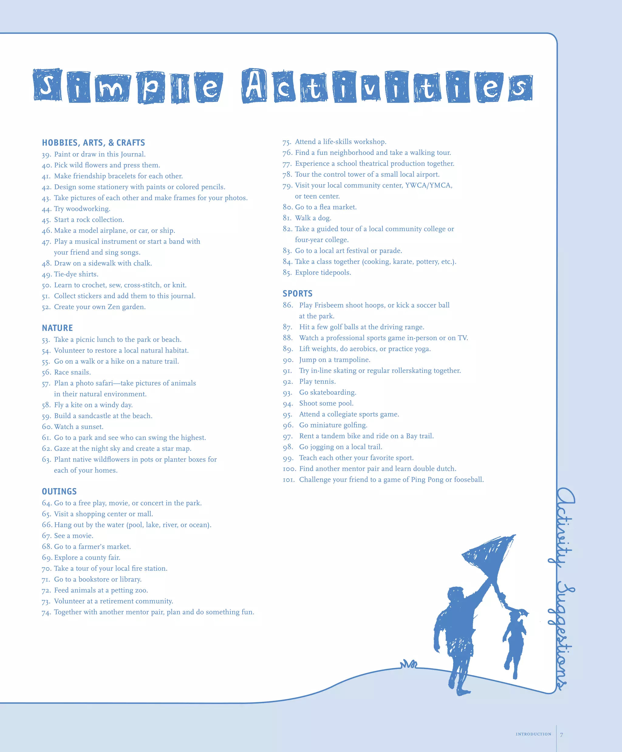 Mentoring Journal 101 Simple Activities 2011 | PDF