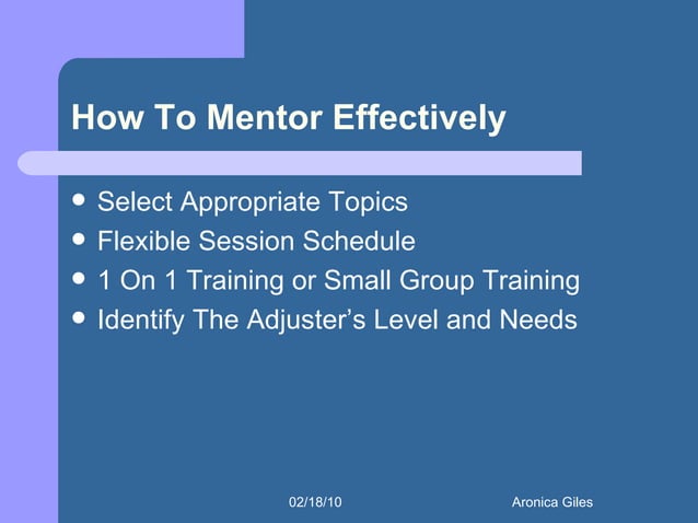 Mentoring Presentation | PPT | Business | Business and Finance