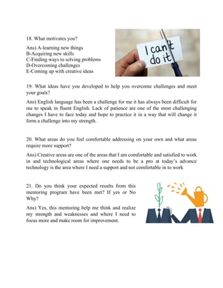 Mentoring Program Report ( Basic Questions regarding career) | PDF