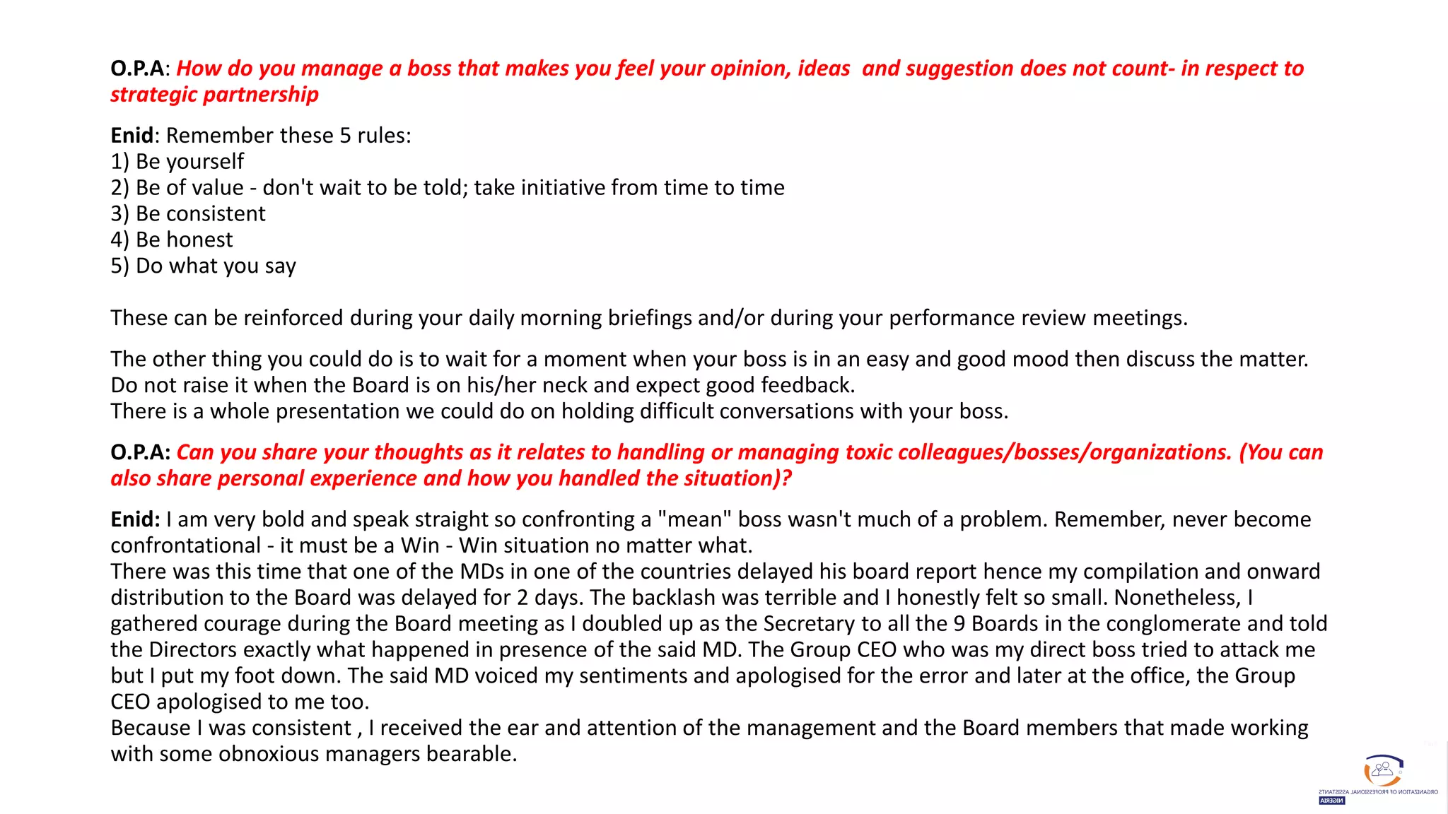 Mentoring session Q&A with Enid Busolo | PDF
