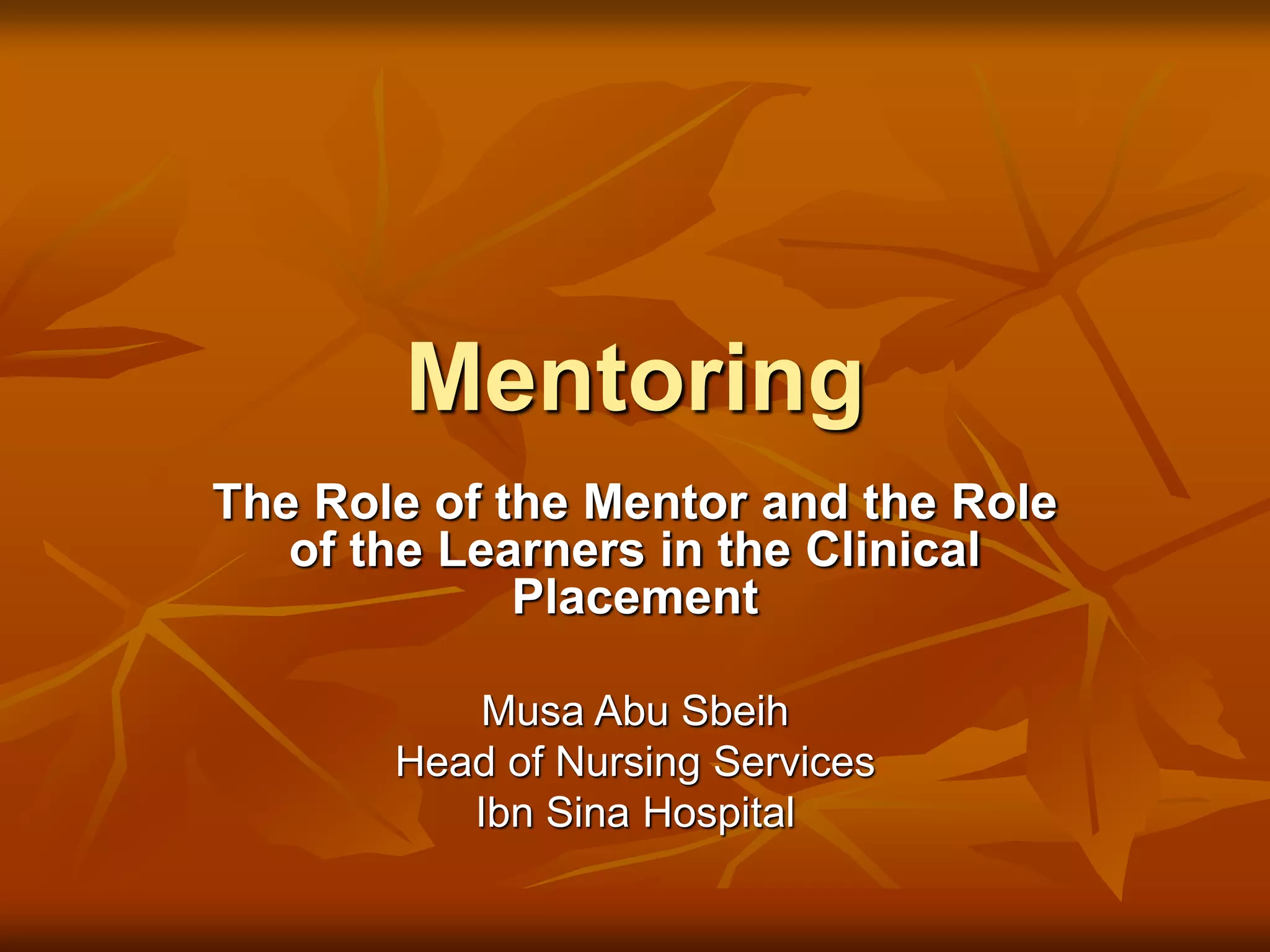 Mentoring workshop osni | PPT