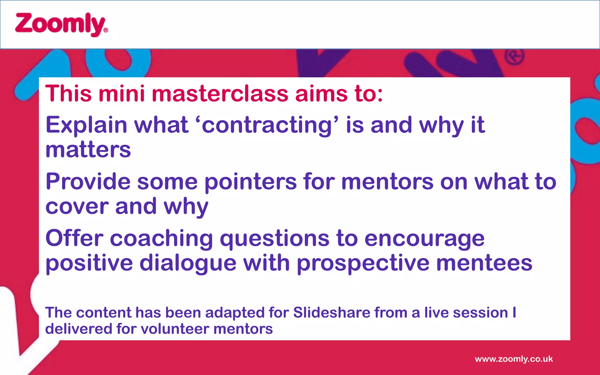 Mini masterclass for mentors | PPT