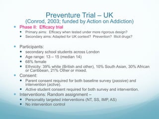 Dr. Patricia Conrod - PreVenture [March 7 ADEPIS seminar] | PPT